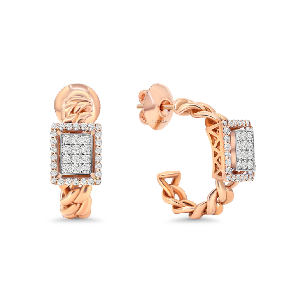 Silvana 18K Rose Gold Diamond Earrings - EL GALLA JEWELLERY