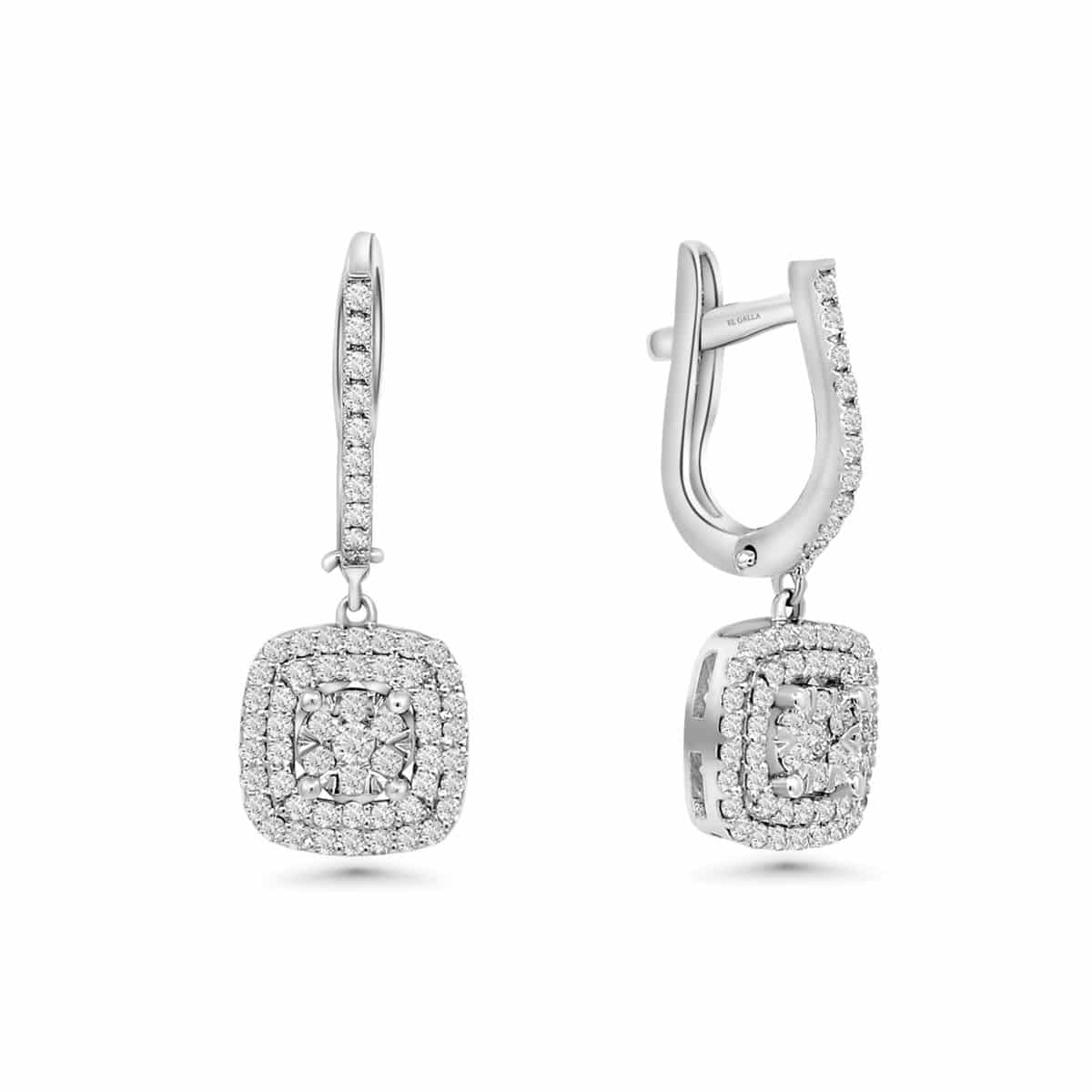 Cushion Shape Huggie Diamond Earring - EL GALLA JEWELLERY