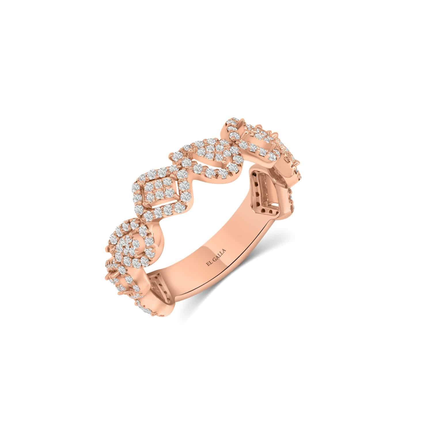 Rose Gold Fancy Diamond Shapes Ring - EL GALLA JEWELLERY
