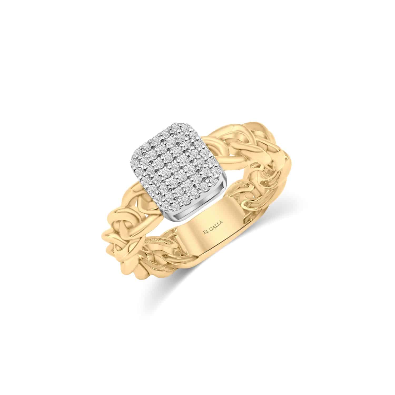 Shimmering Links Diamond Ring - EL GALLA JEWELLERY